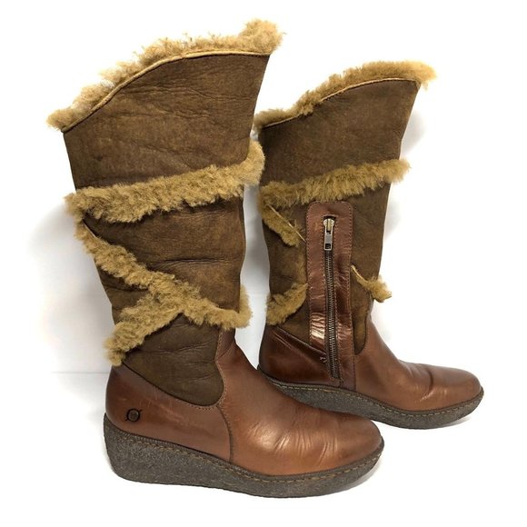 Born | Shoes | Born Womens Maritime Shearling Fur Tall Brown Suede ...